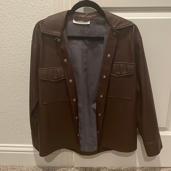 SAMSOE | Jackets & Coats | Samsoe Samsoe Shereen Faux Leather Shacket ...